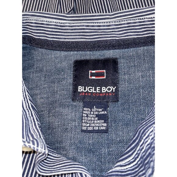 Bugle Boy | Shirts | Vintage Bugle Boy Shirt Men Large Blue 77 Button ...